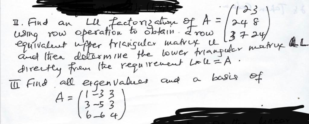 Solved this is linear algebra class, *please present your | Chegg.com