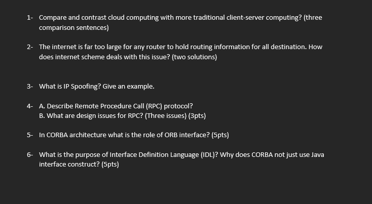 Solved 1- Compare and contrast cloud computing with more | Chegg.com