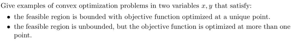 Solved Give examples of convex optimization problems in two | Chegg.com