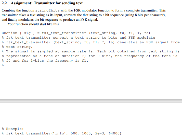 2.2 Assignment: Transmitter for sending text Combine | Chegg.com