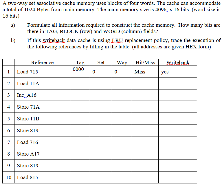 Solved A two-way set associative cache memory uses blocks of | Chegg.com Solved A two-way set associative cache memory uses blocks of | Chegg.com