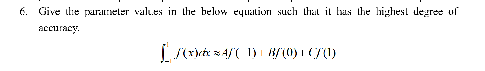 Solved 6. Give the parameter values in the below equation | Chegg.com