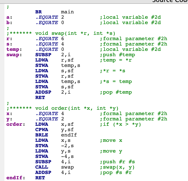 Solved Draw the stack frame just before the RET instruction | Chegg.com
