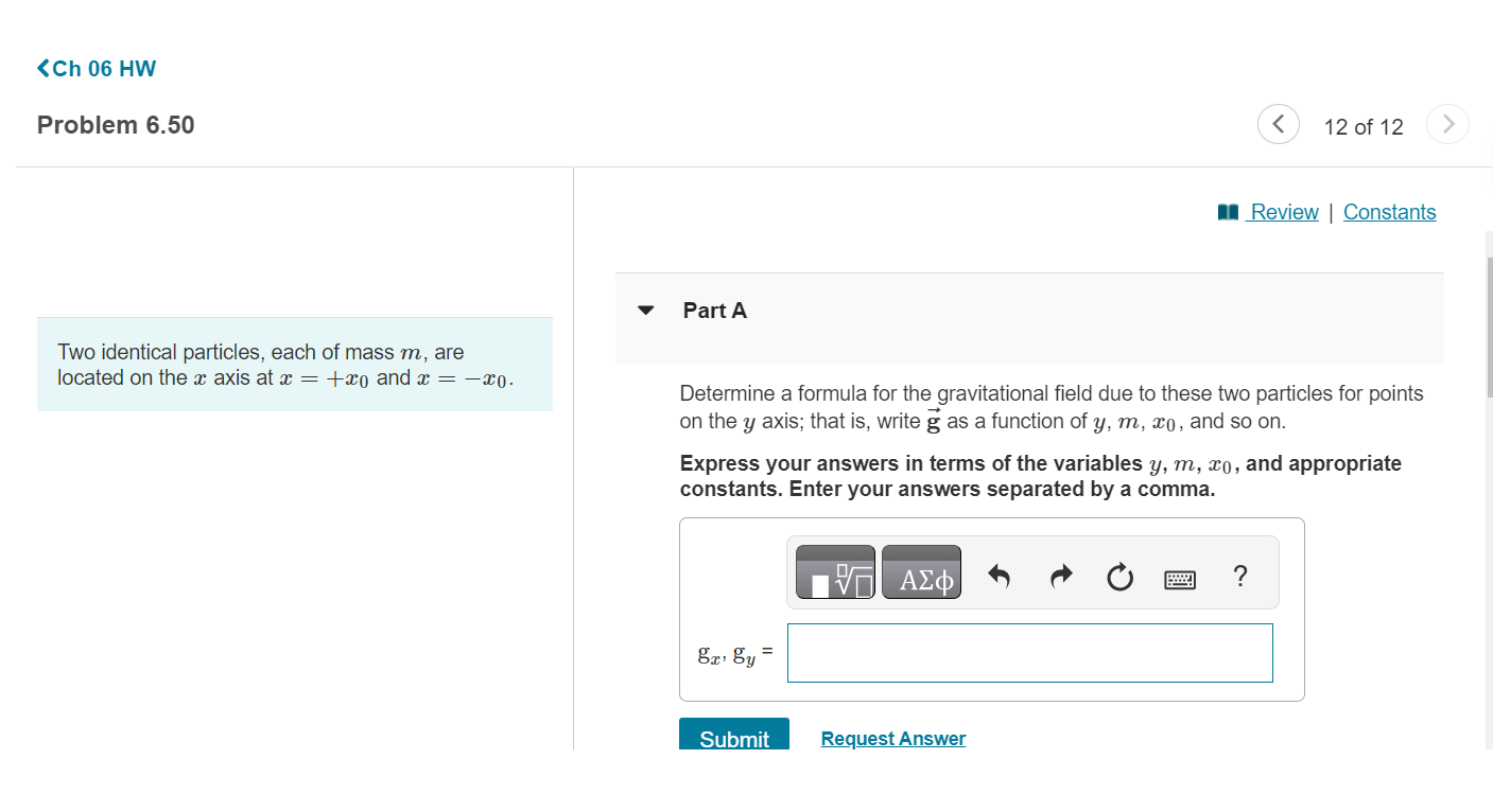 Solved Two identical particles, each of mass m, are located | Chegg.com