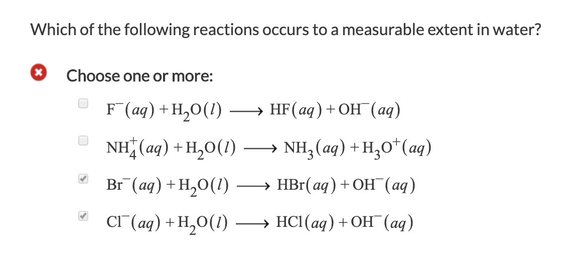 Solved Which Of The Following Reactions Occurs To A