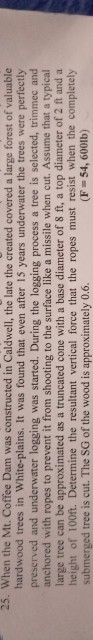 Solved 25. When the Mt. Coffee Dam was constructed in | Chegg.com
