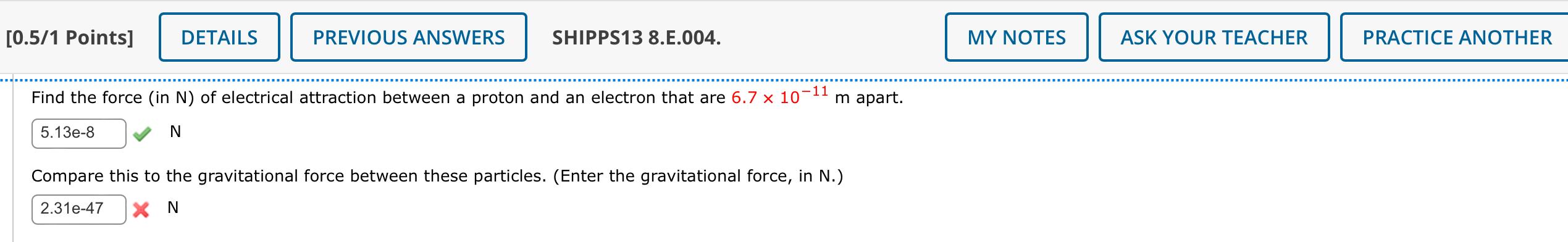 Solved Find The Force In N Of Electrical Attraction