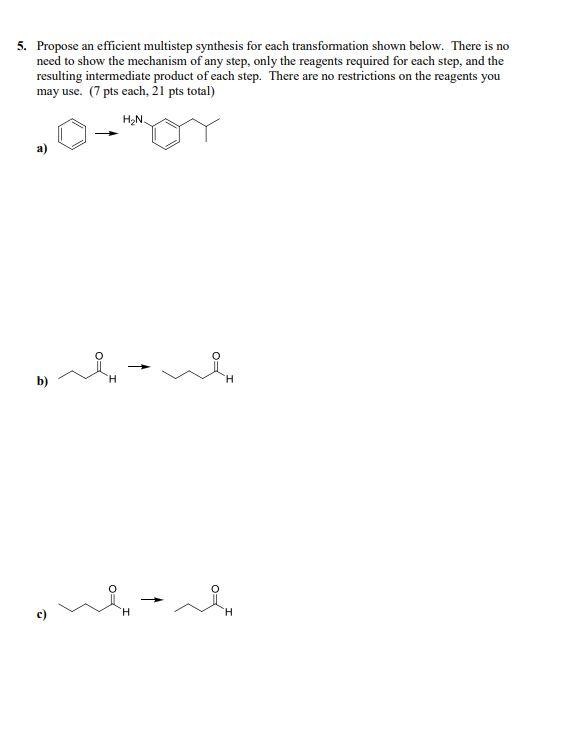 Solved 5. Propose an efficient multistep synthesis for each | Chegg.com