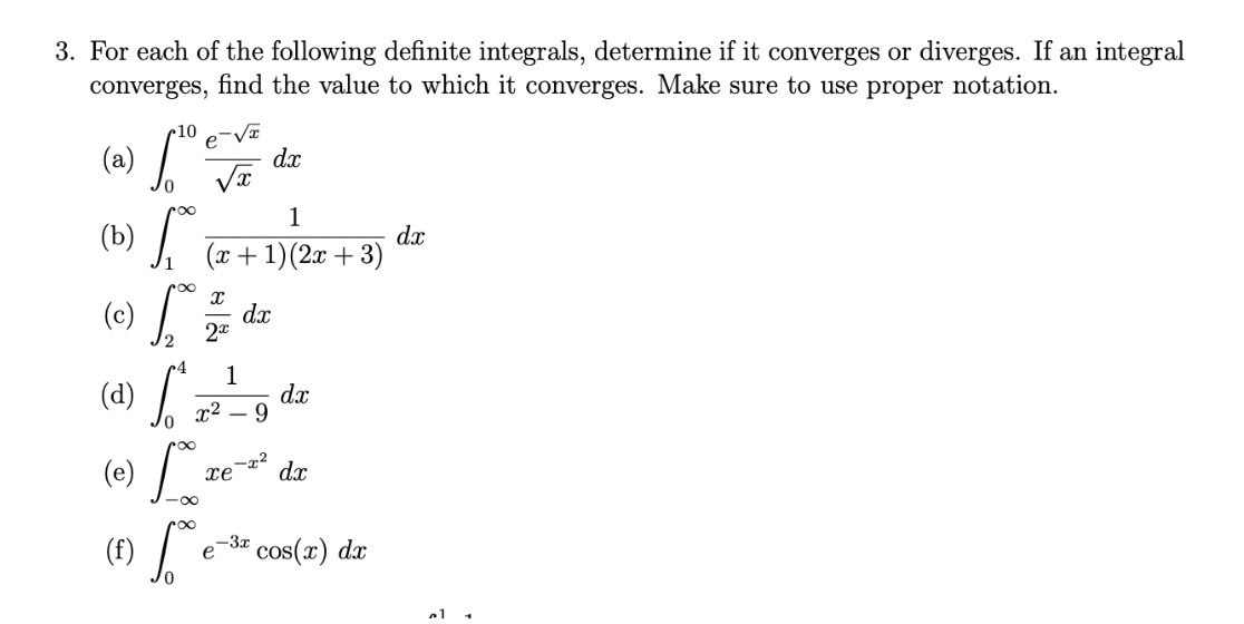 Solved 3. For each of the following definite integrals, | Chegg.com