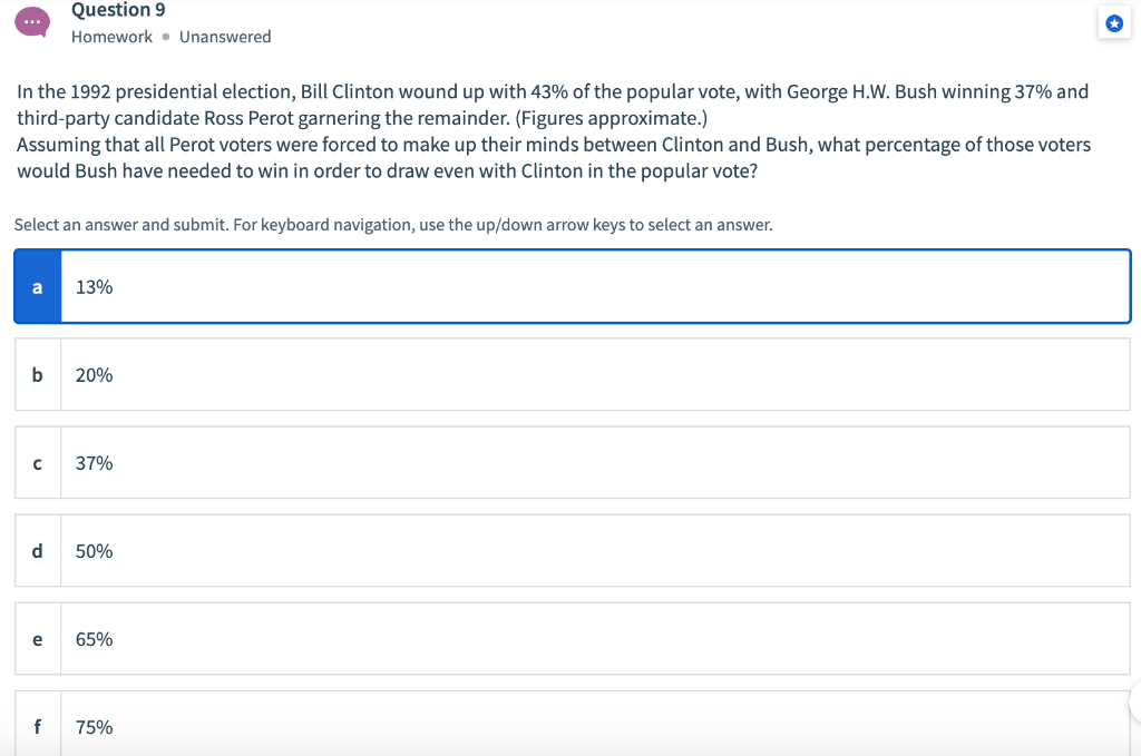 Solved Question 9 Homework. Unanswered In the 1992 | Chegg.com