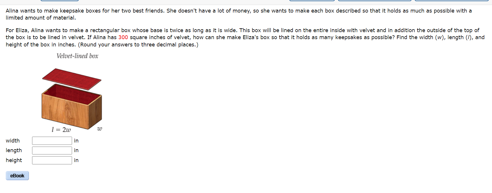 Solved limited amount of material. height of the box in | Chegg.com