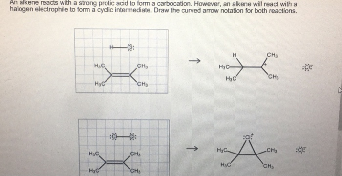 Solved An alkene reacts with a strong protic acid to form a | Chegg.com