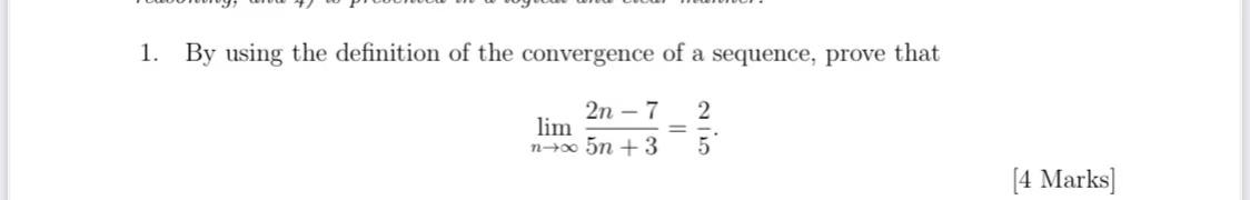 Solved 1. By using the definition of the convergence of a | Chegg.com