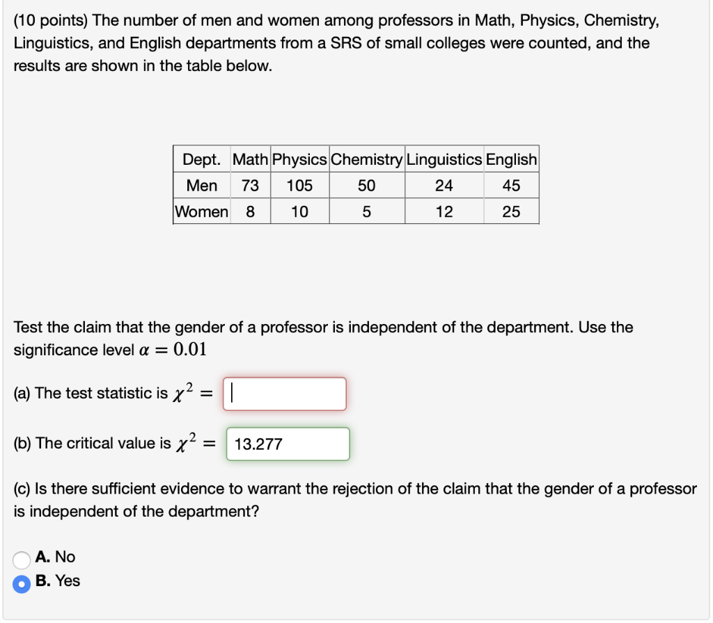 Solved (10 points) The number of men and women among | Chegg.com