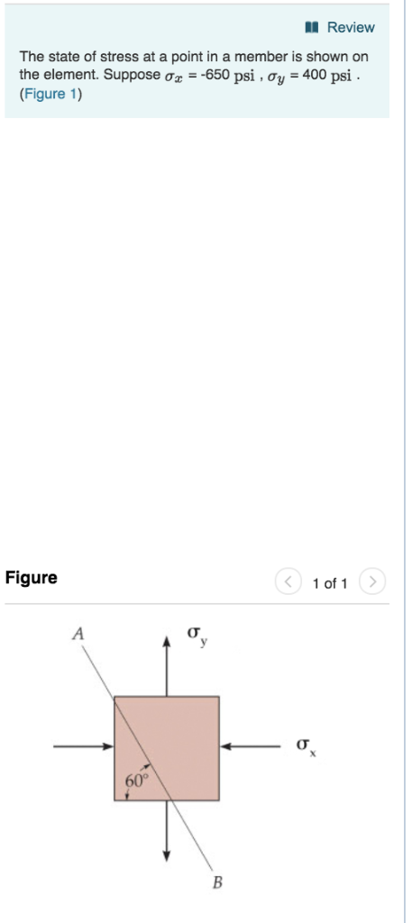 Solved 1. Draw Mohr's circle for the stress state. 2. Using | Chegg.com