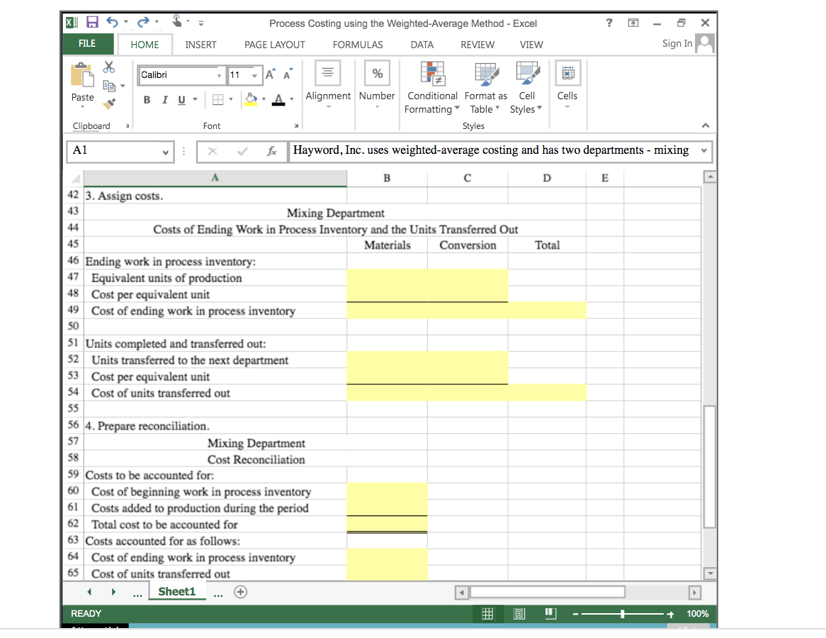 Solved Process Costing and the Weighted-Average Method using | Chegg.com