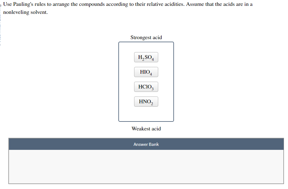 Solved Use Pauling's rules to arrange the compounds | Chegg.com