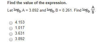 Solved Find the value of the expression. Let logb A = 3.892 | Chegg.com