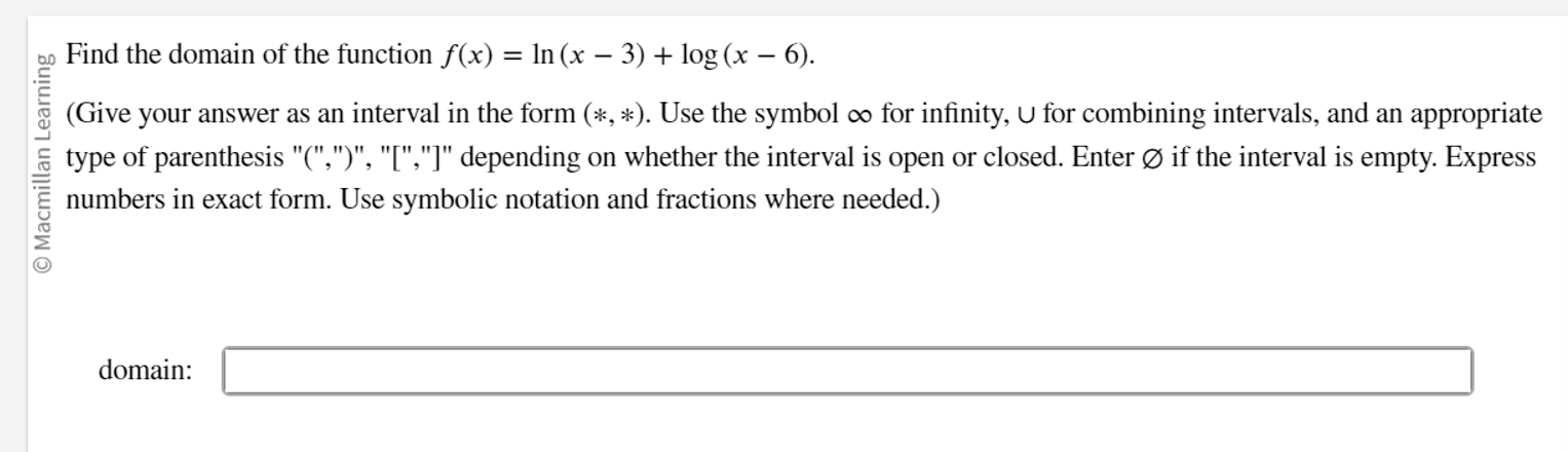 Solved Find the domain of the function | Chegg.com