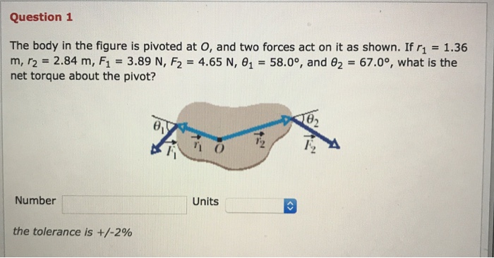 Solved Question 1 The body in the figure is pivoted at O, | Chegg.com