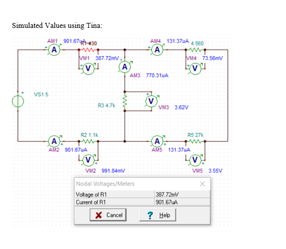 Solved 1. Using Tina Pro, connect the circuit as shown in | Chegg.com