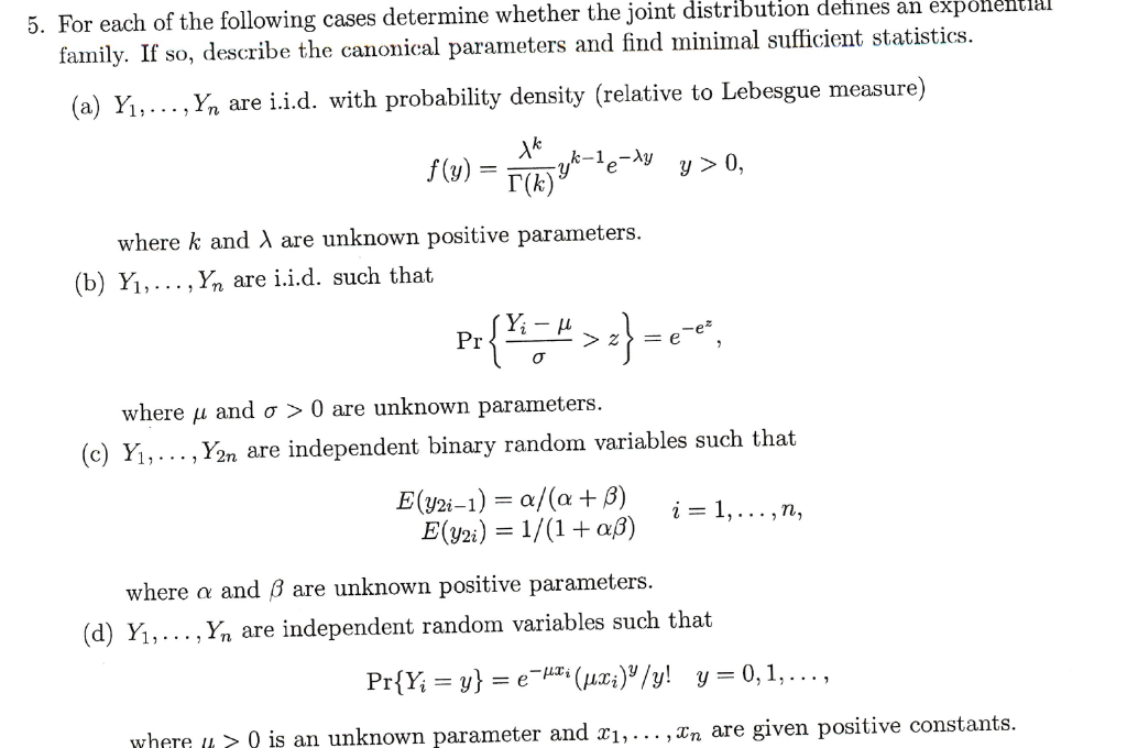 Solved 5. For each of the following cases determine whether | Chegg.com