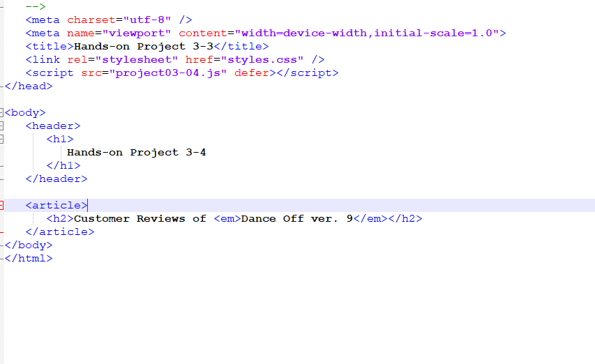 Solved Hands-on Project 3-4 Customer Reviews of Dance Off | Chegg.com