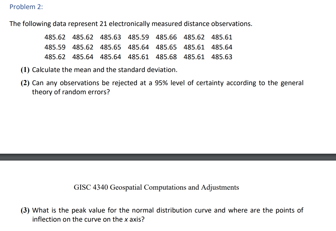 Problem 2:The following data represent 21 | Chegg.com