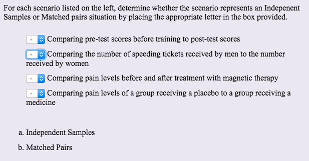 Solved For each scenario listed on the left, determine | Chegg.com