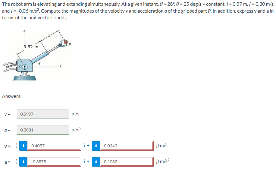 Solved The robot arm is elevating and extending | Chegg.com