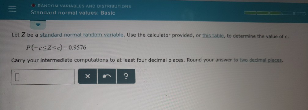 Solved O RANDOM VARIABLES AND DISTRIBUTIONS Standard normal | Chegg.com