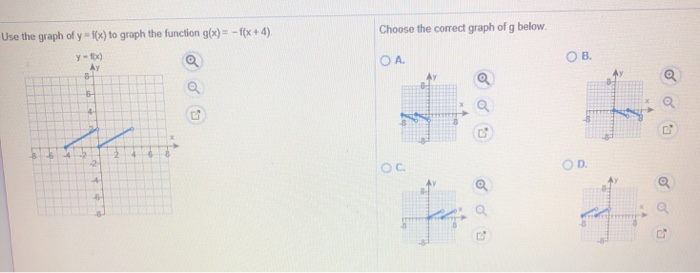 Solved Choose the correct graph of g below. 1 Use the graph | Chegg.com