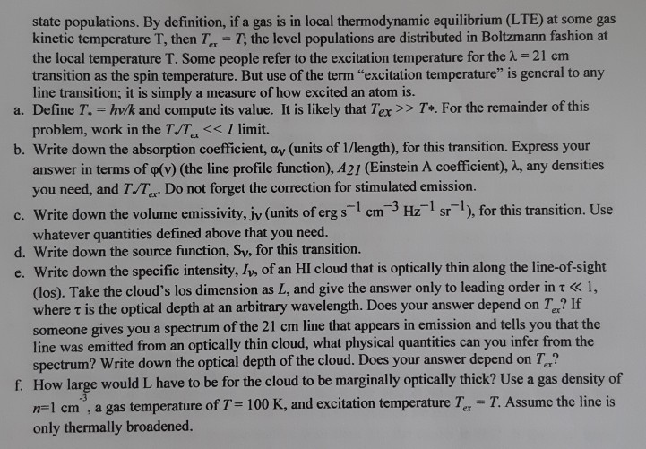 5. Neutral hydrogen in the electronic ground state | Chegg.com