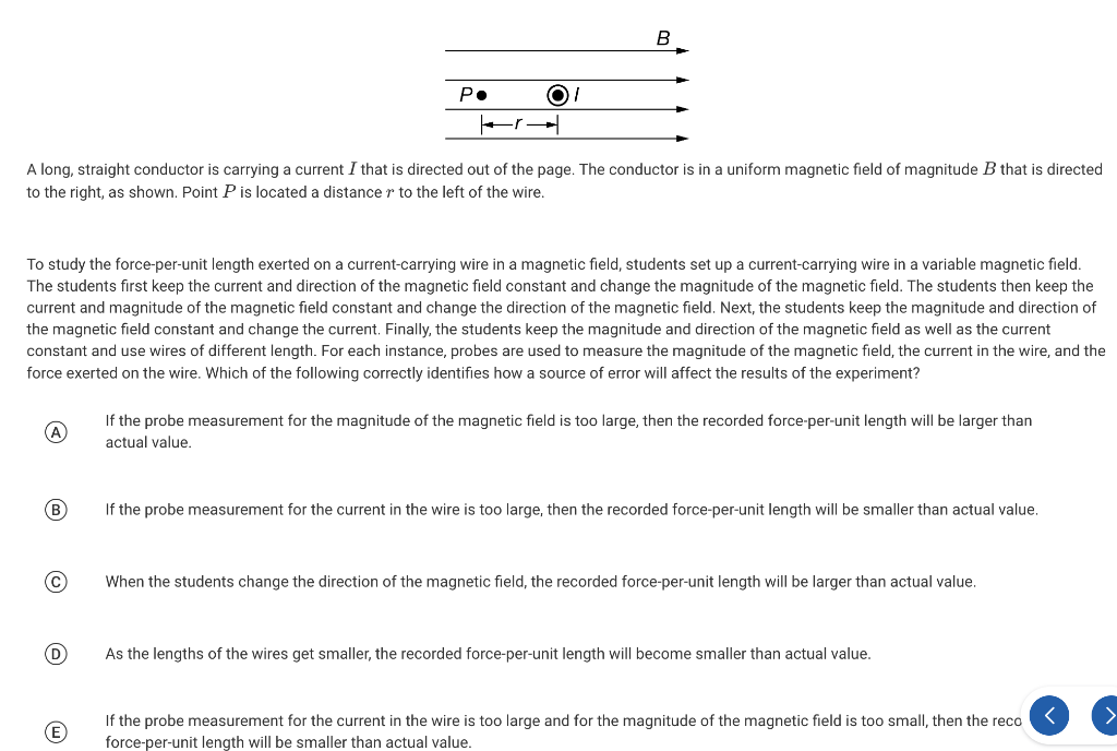 Solved A long, straight conductor is carrying a current I | Chegg.com