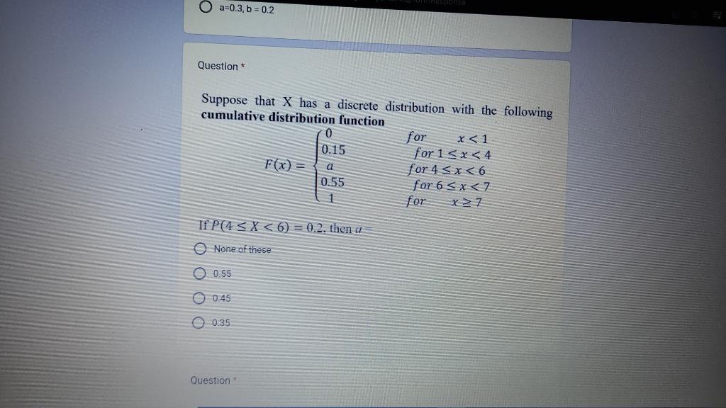 Solved Question * Suppose that X has a discrete distribution | Chegg.com