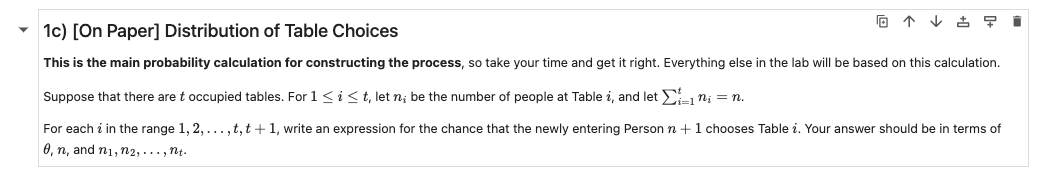 1c) [On Paper] ﻿Distribution of Table ChoicesThis is | Chegg.com