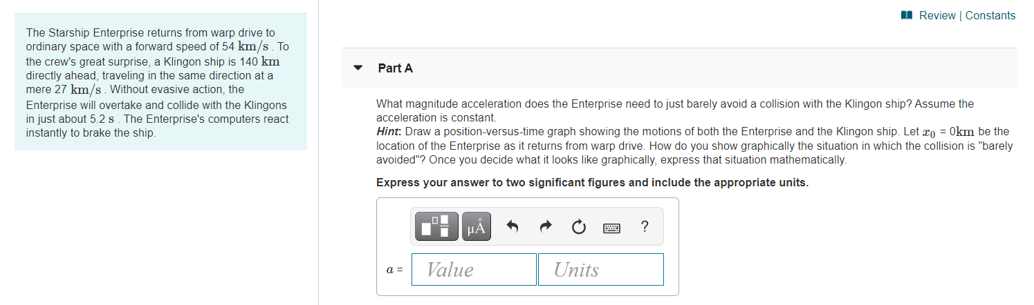 Solved A Review Constants Part A The Starship Enterprise | Chegg.com Solved A Review Constants Part A The Starship Enterprise | Chegg.com