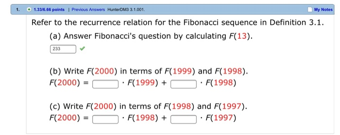 Solved Refer to the recurrence relation for the Fibonacci | Chegg.com