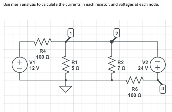 Solved Use mesh analysis to calculate the currents in each | Chegg.com