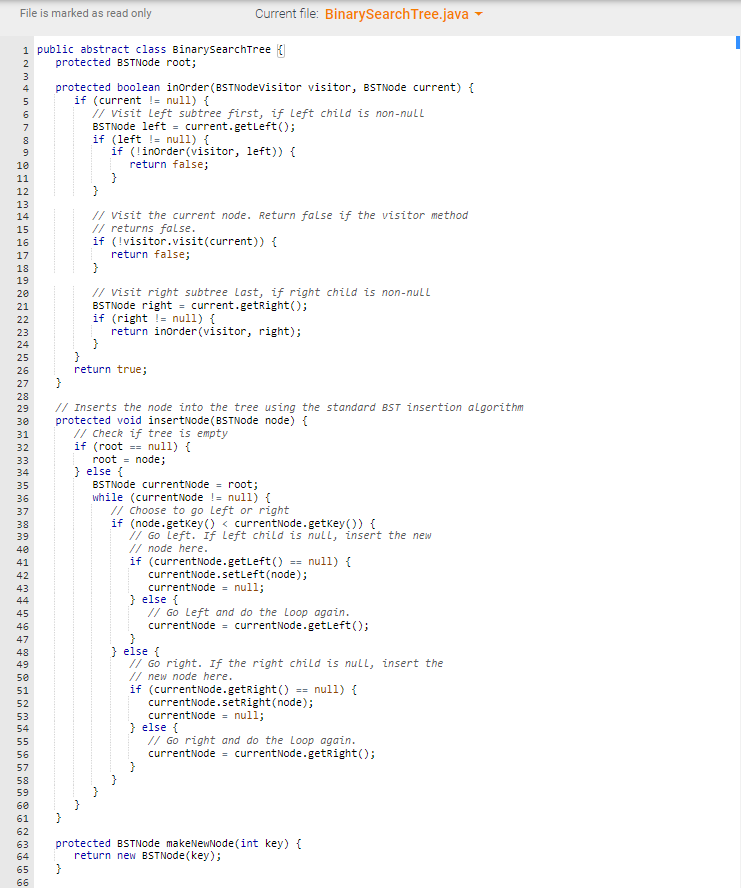 Solved Step 1: Inspect the BSTNode.java and | Chegg.com