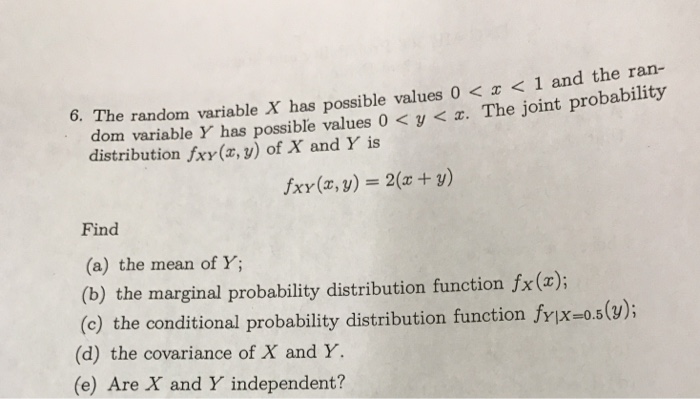 Solved The random variable x has possible values 0