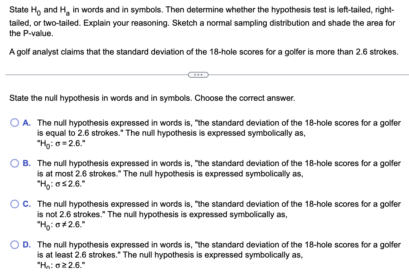 Solved State H0 and Ha in words and in symbols. Then | Chegg.com