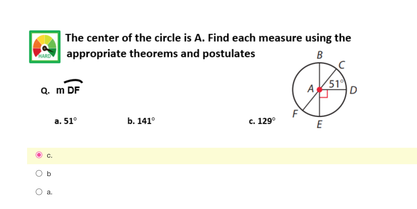 Solved The center of the circle is A. Find each measure | Chegg.com Solved The center of the circle is A. Find each measure | Chegg.com