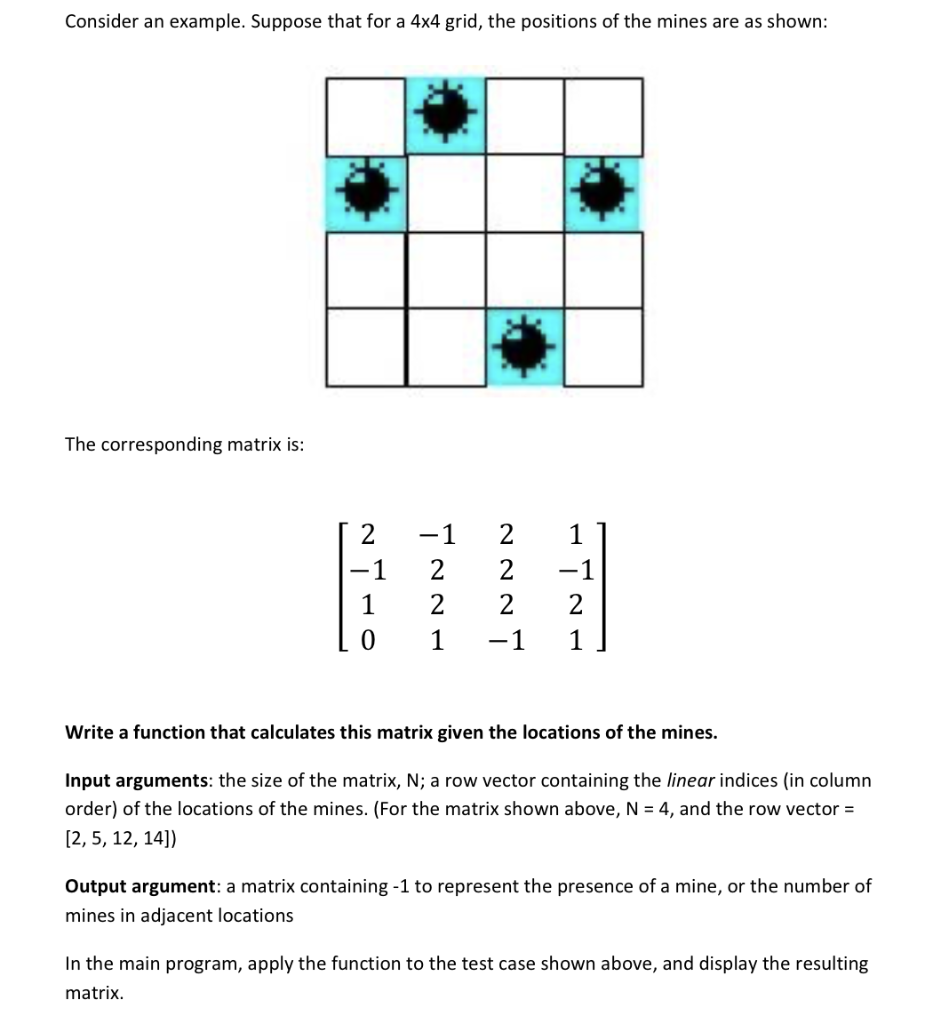 Solved 3. Minesweeper Grid Generation In one implementation | Chegg.com