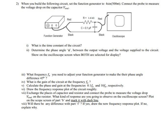 Solved 2) When you build the following circuit, set the | Chegg.com