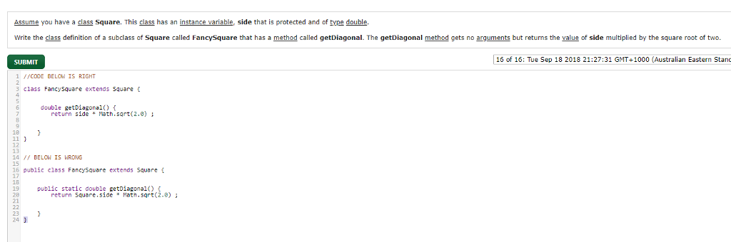 Solved java, please explain why the first segment is right | Chegg.com