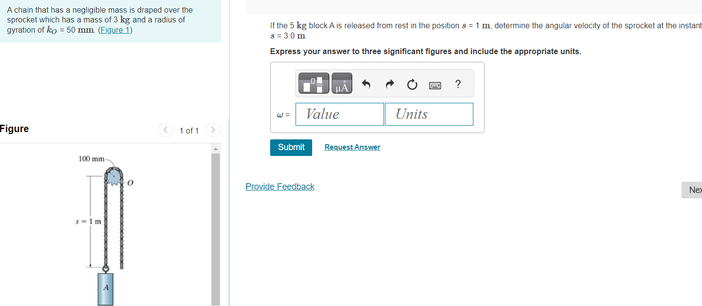 Solved A chain that has a negligible mass is draped over the | Chegg.com