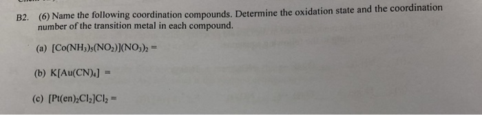 Solved Name the following coordination compounds. Determine | Chegg.com