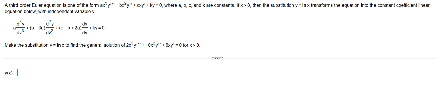 Solved equation below, with independent variable | Chegg.com