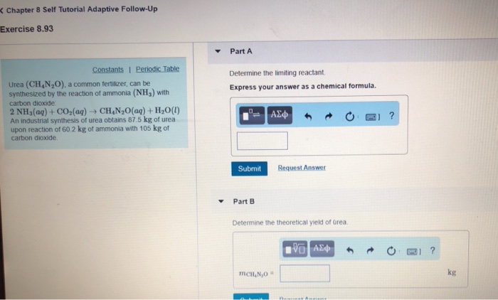 Solved Chapter 8 - limiting reactant, theoretical yield of | Chegg.com